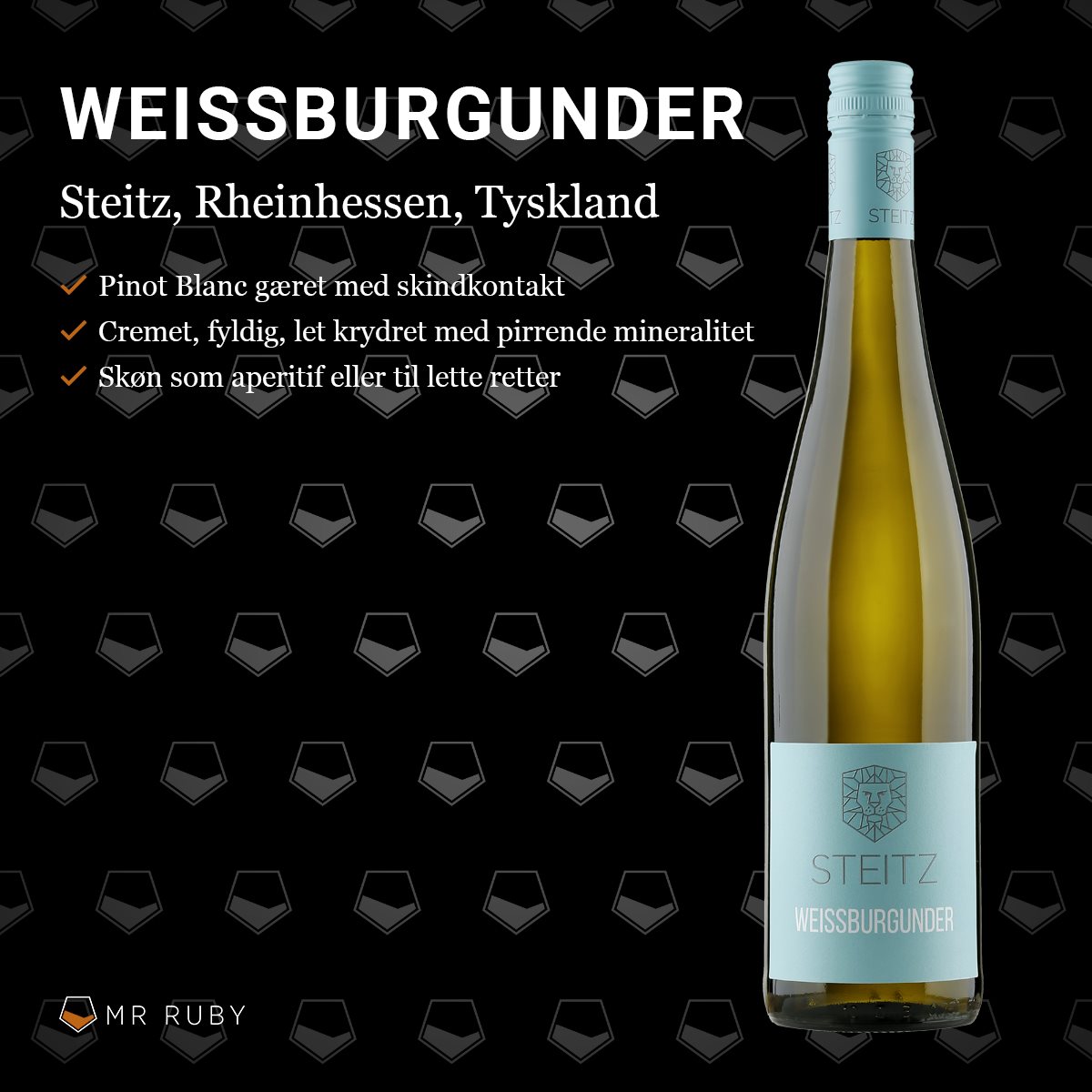Weissburgunder, Weingut Steitz, Rheinhessen, Tyskland